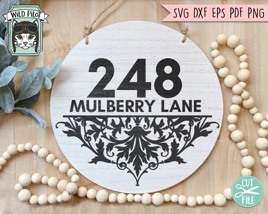 Split Monogram Medallion Frame SVG Cut File - So Fontsy