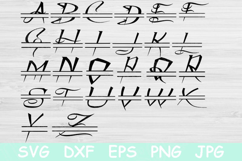 Split Monogram Svg, Split Letter Svg. Divided Script Digital Wedding ...