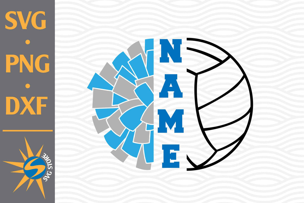Split Pom Pom Volleyball SVG, PNG, DXF Digital Files Include - So Fontsy