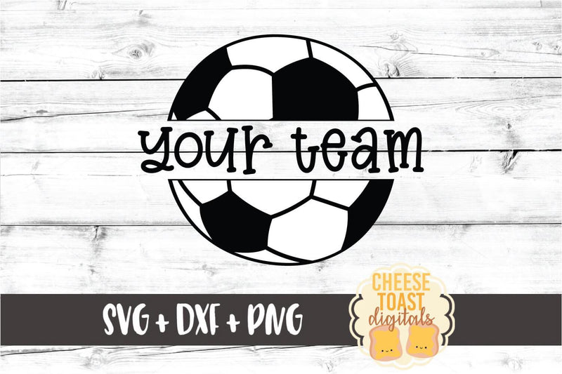 Split Soccer Ball - Team Soccer SVG PNG DXF Cut Files - So Fontsy