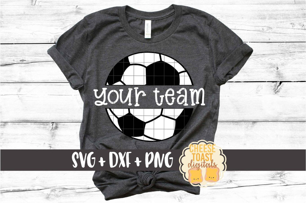Split Soccer Ball - Team Soccer SVG PNG DXF Cut Files - So Fontsy