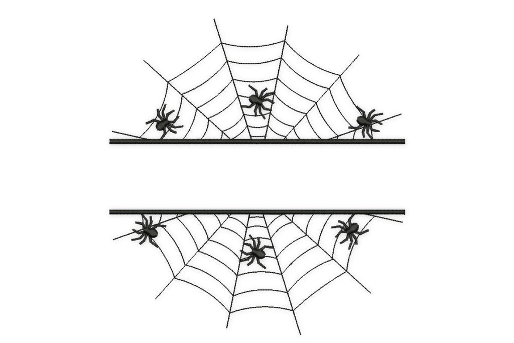 Split Spider Web Embroidery Design. Halloween Split Embroidery - So Fontsy