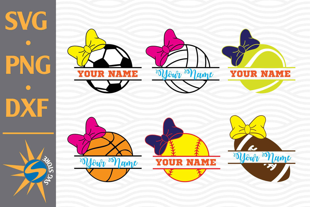 Split Sport Ball SVG, PNG, DXF Digital Files Include - So Fontsy