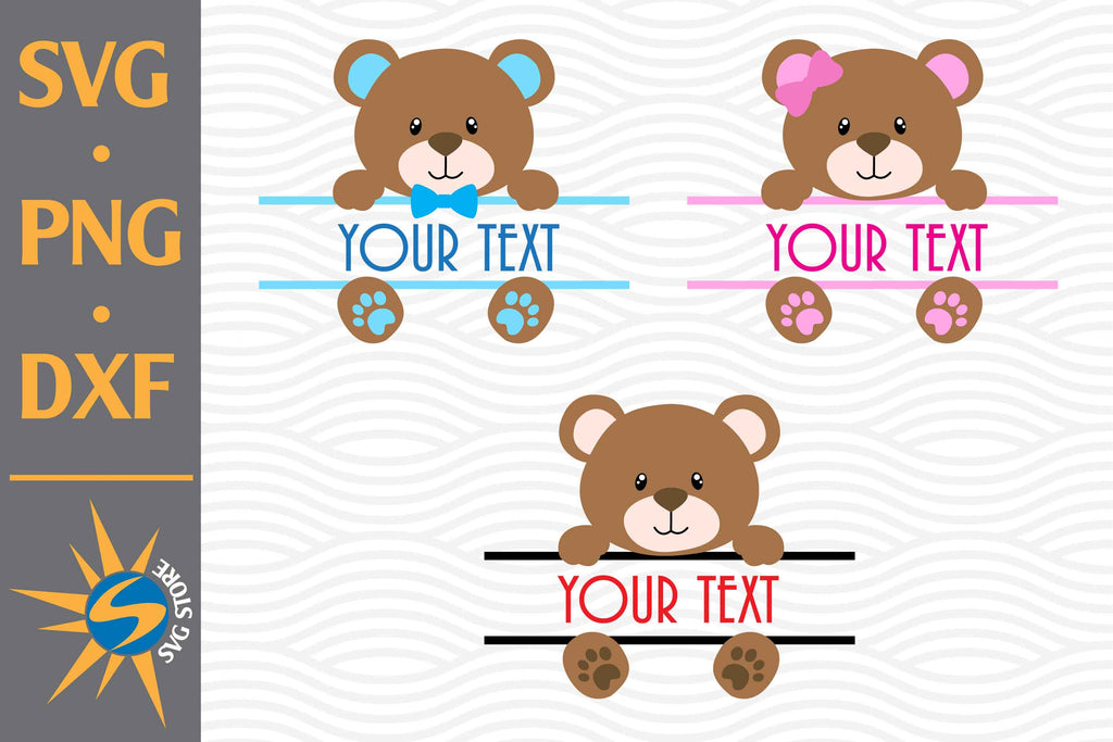 Split Teddy Bear SVG, PNG, DXF Digital Files Include - So Fontsy