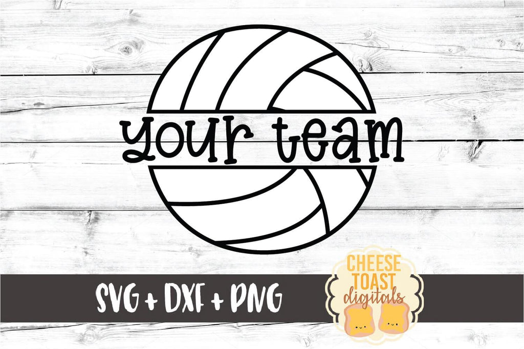 Split Volleyball Monogram - Volleyball SVG PNG DXF Cut Files - So Fontsy