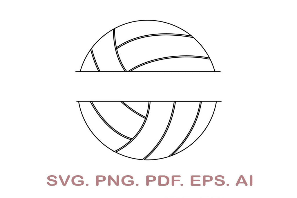 Split Volleyball SVG, Volleyball SVG - So Fontsy
