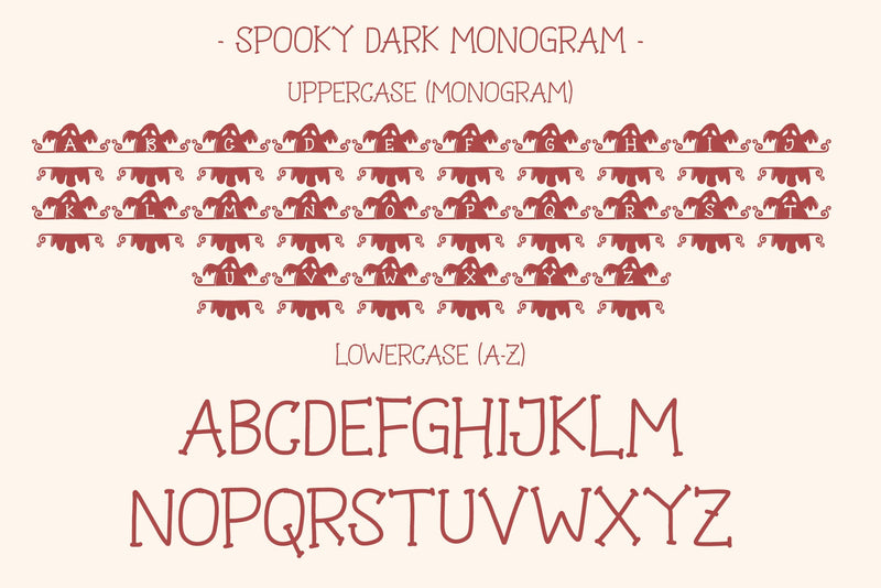 Spooky Dark Monogram - So Fontsy