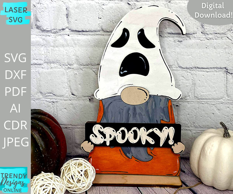Spooky Gnome Shelf sitter Laser cut svg, Halloween Shelf sitter ...