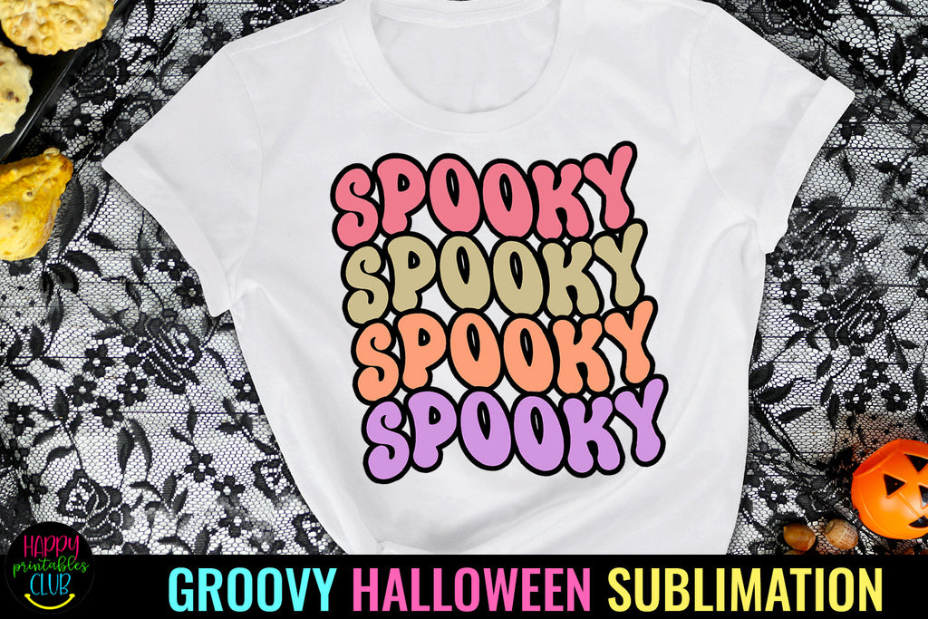 Spooky Groovy Halloween Sublimation I Retro Halloween PNG - So Fontsy