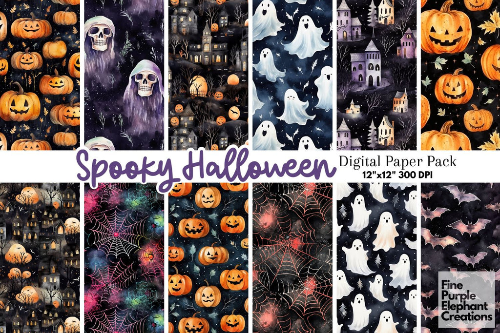 Spooky Halloween Digital Paper - So Fontsy