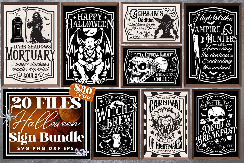 Spooky Halloween Svg Bundle | Halloween Sign Svg - So Fontsy