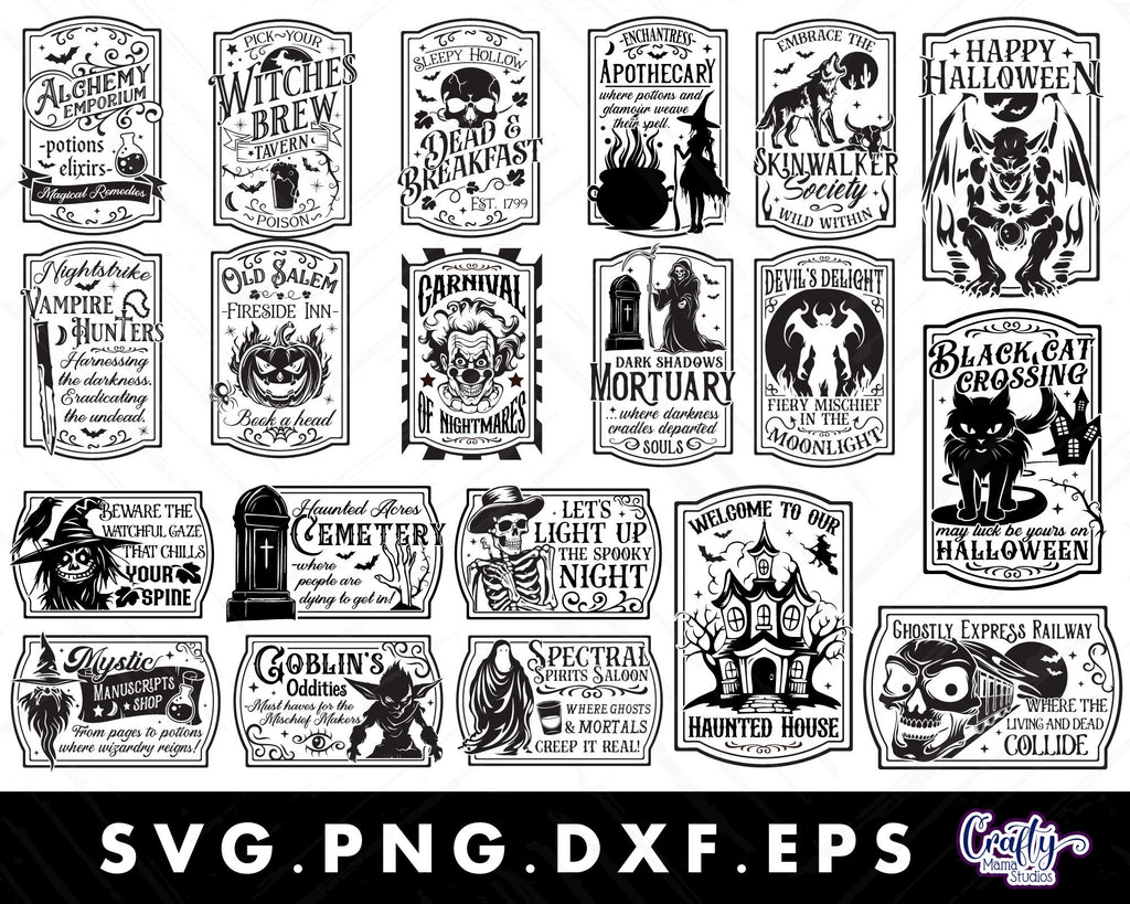 Spooky Halloween Svg Bundle | Halloween Sign Svg - So Fontsy