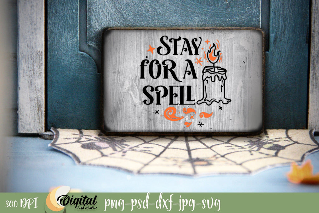Spooky Round sign. Halloween SVG. Layered Laser Cut Design - So Fontsy