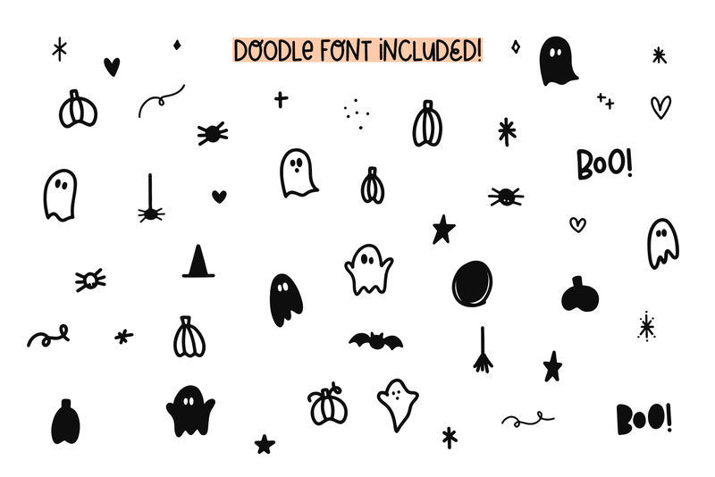 Spooky Season - Handwritten Font with Doodles! - So Fontsy