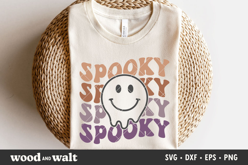 Spooky Smiley Ghost SVG | Halloween Smiley SVG - So Fontsy