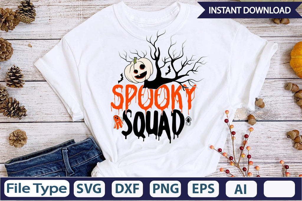 Spooky Squad SVG Cut File SVGs,Quotes and Sayings,Food & Drink,On Sale ...