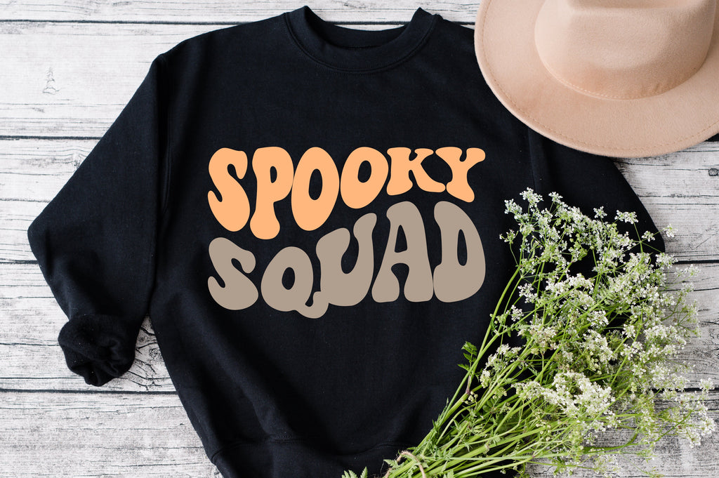 Spooky Squad svg, Halloween Crew svg, wavy style svg, EPS PNG Cricut ...