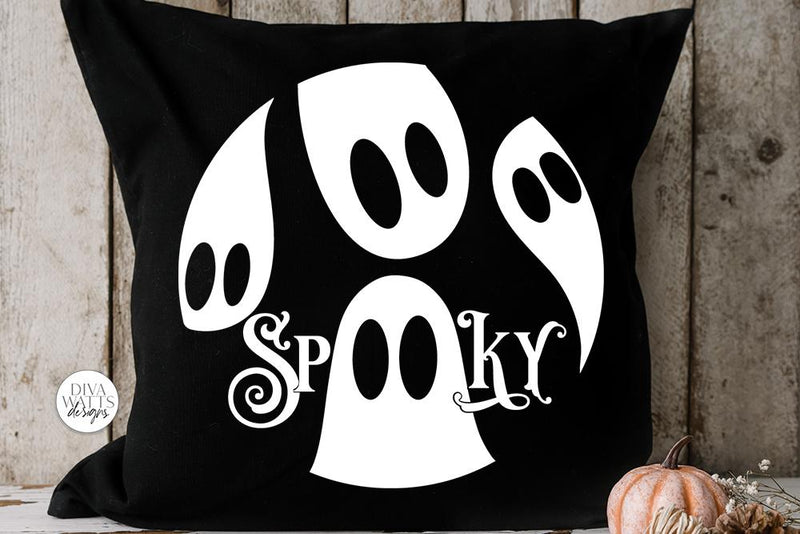 Spooky SVG | Halloween Ghosts Round Design - So Fontsy