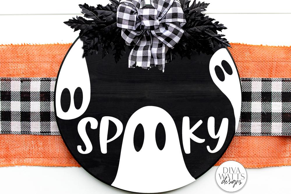 Spooky SVG | Halloween Ghosts Round Sign Design - So Fontsy