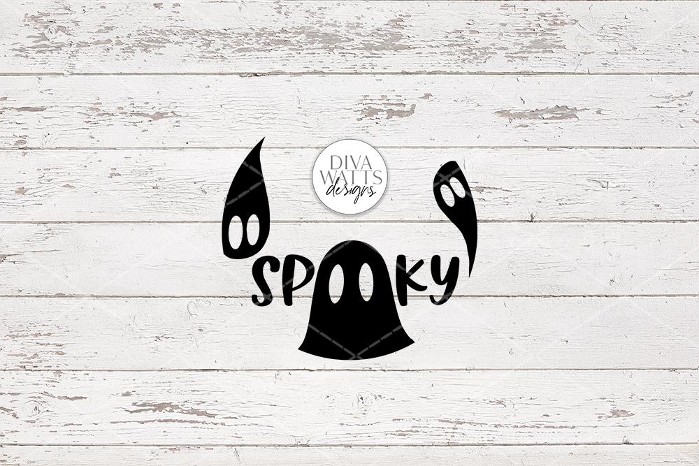 Spooky SVG | Halloween Ghosts Round Sign Design - So Fontsy