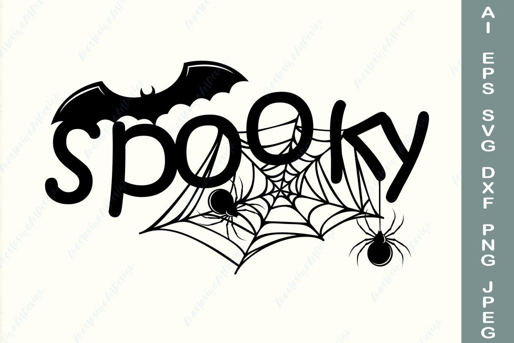 Spooky svg, Halloween sign svg, Spider web monogram svg - So Fontsy