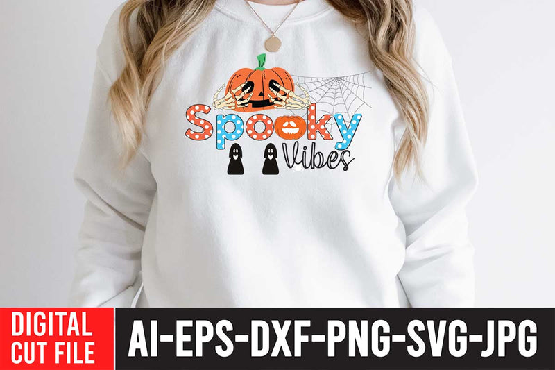 Spooky Vibes Sublimation PNG Design , Halloween Sublimation Design ...