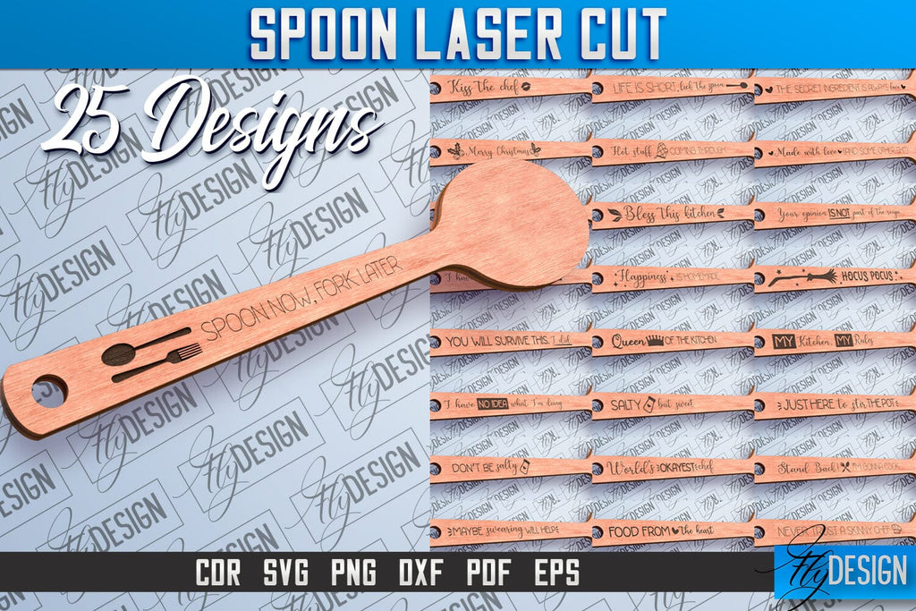 Spoon Laser Cut SVG Design | Kitchen Design | Home SVG v.1 - So Fontsy