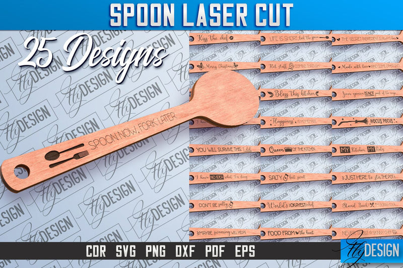 Spoon Laser Cut SVG Design | Kitchen Design | Home SVG v.1 - So Fontsy