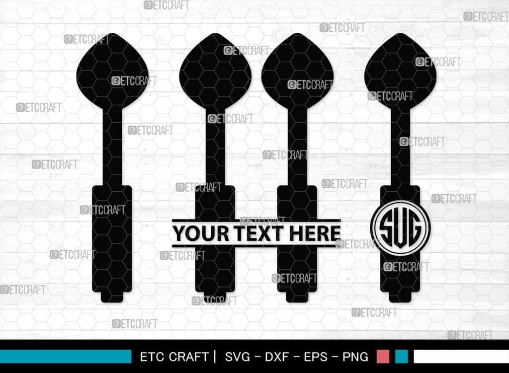 Spoon Monogram, Spoon Silhouette, Spoon SVG, Spatula Svg, Fork And ...