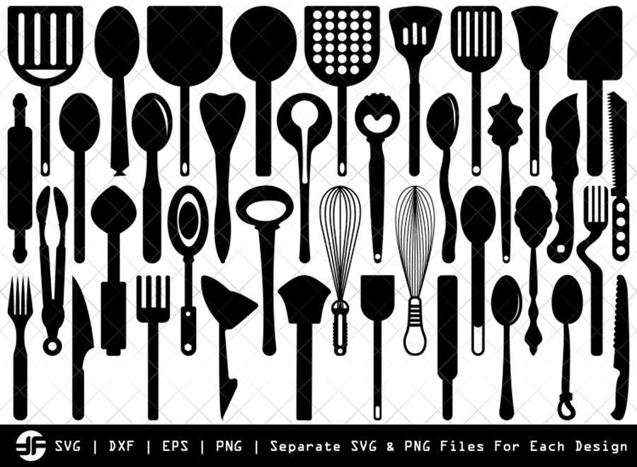Spoon SVG | Spoon Silhouette Bundle | SVG Cut File - So Fontsy