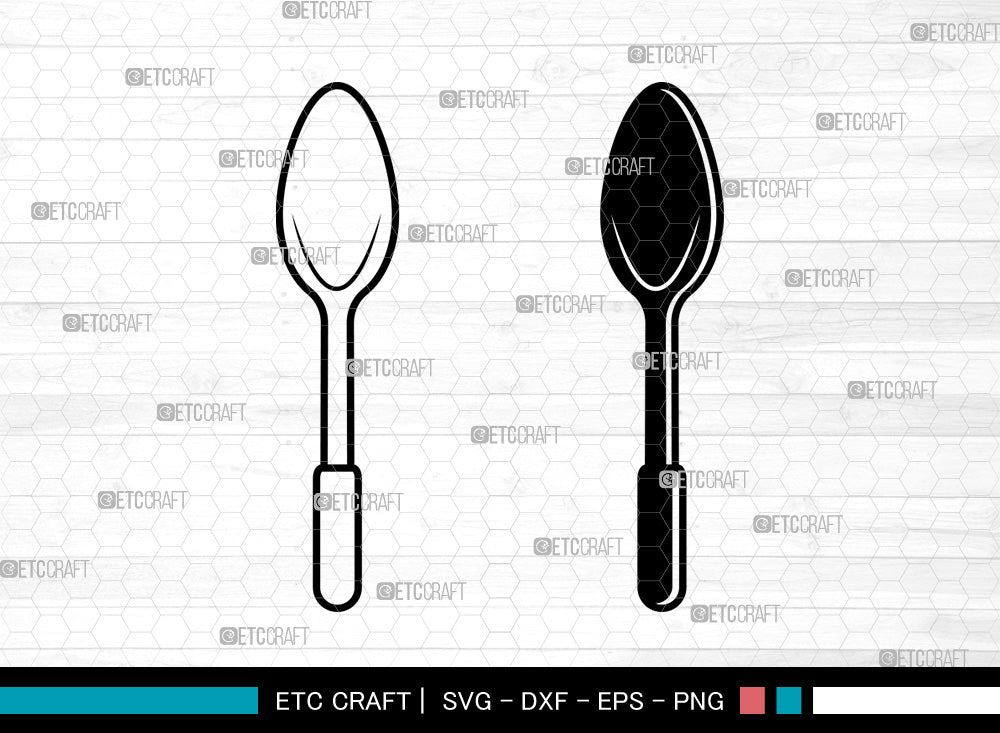 Spoon SVG, Utensils Svg, Kitchen Svg, Frok Svg, Soup Spoon Svg, Cutler ...