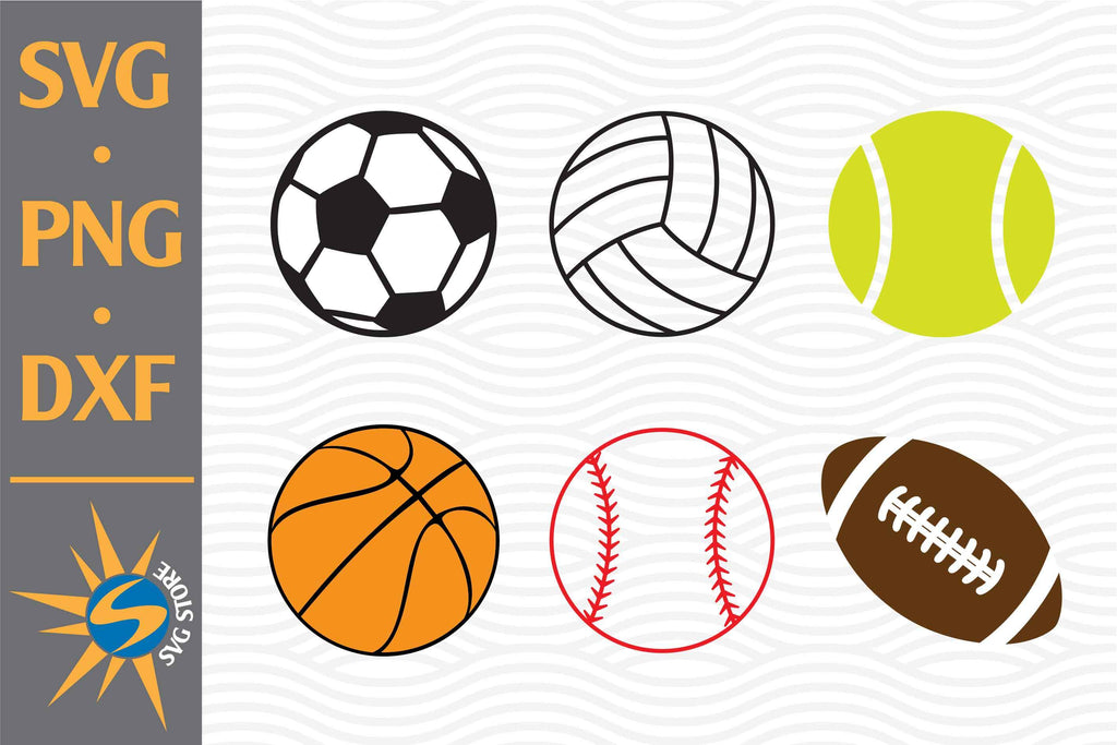 Sport Ball SVG, PNG, DXF Digital Files Include - So Fontsy