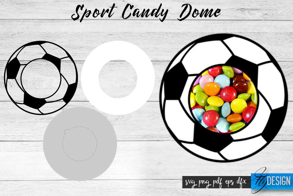 Sport Candy Dome SVG | Candy Holders SVG | Sport Treat Box SVG - So Fontsy