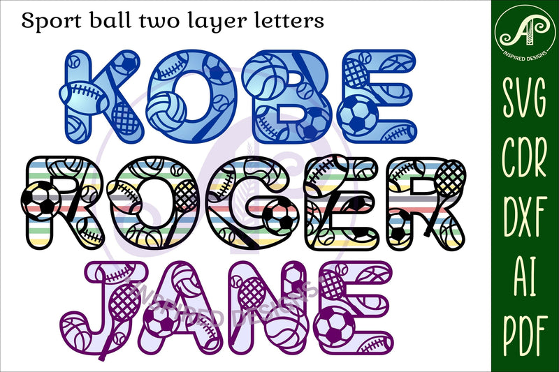 Sports themed alphabet letters SVG - So Fontsy