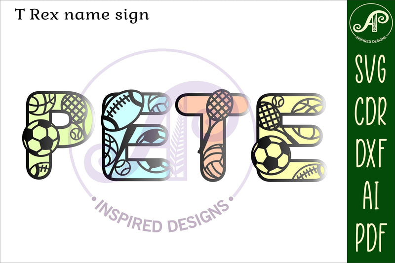 Sports themed alphabet letters SVG - So Fontsy