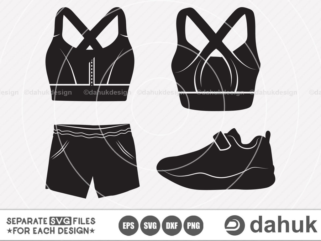 Sports Bra svg, girls sportswear silhouette, sports shorts svg, Sports ...