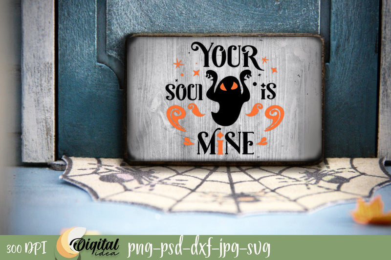 Sppoky Ghost SVG. Halloween Layered Round sign Design. Halloween SVG ...