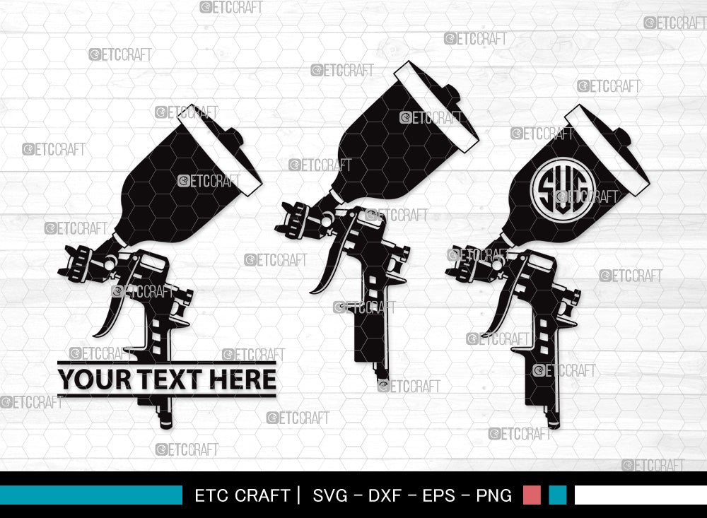 Spray Gun Monogram SVG | Paint Spray Gun Svg | Painting Svg | Paint Svg ...