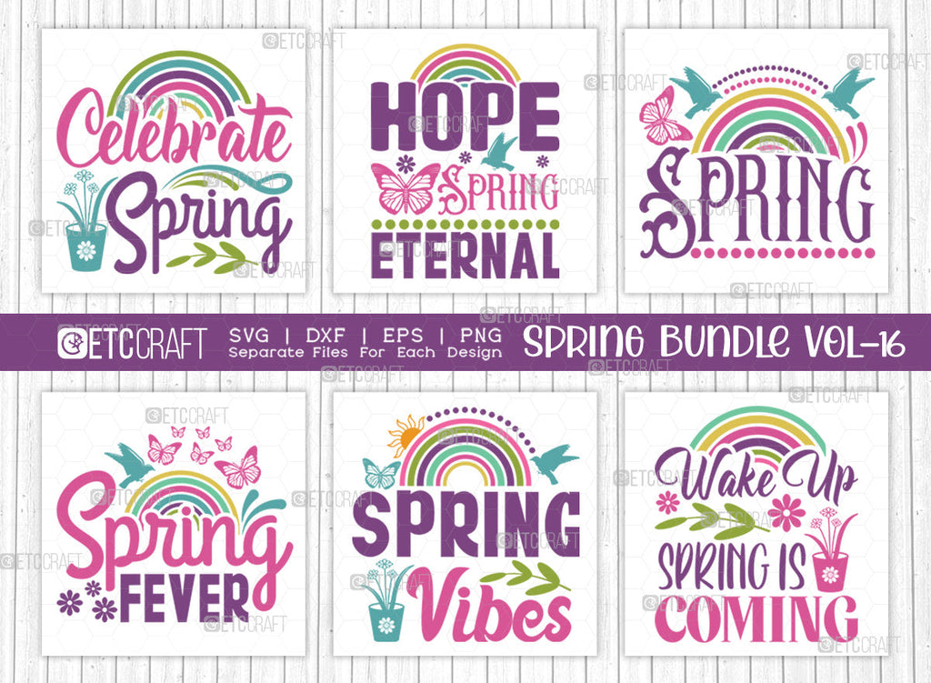 Spring Bundle Vol-16 | Celebrate Spring Svg | Hope Spring Eternal Svg ...
