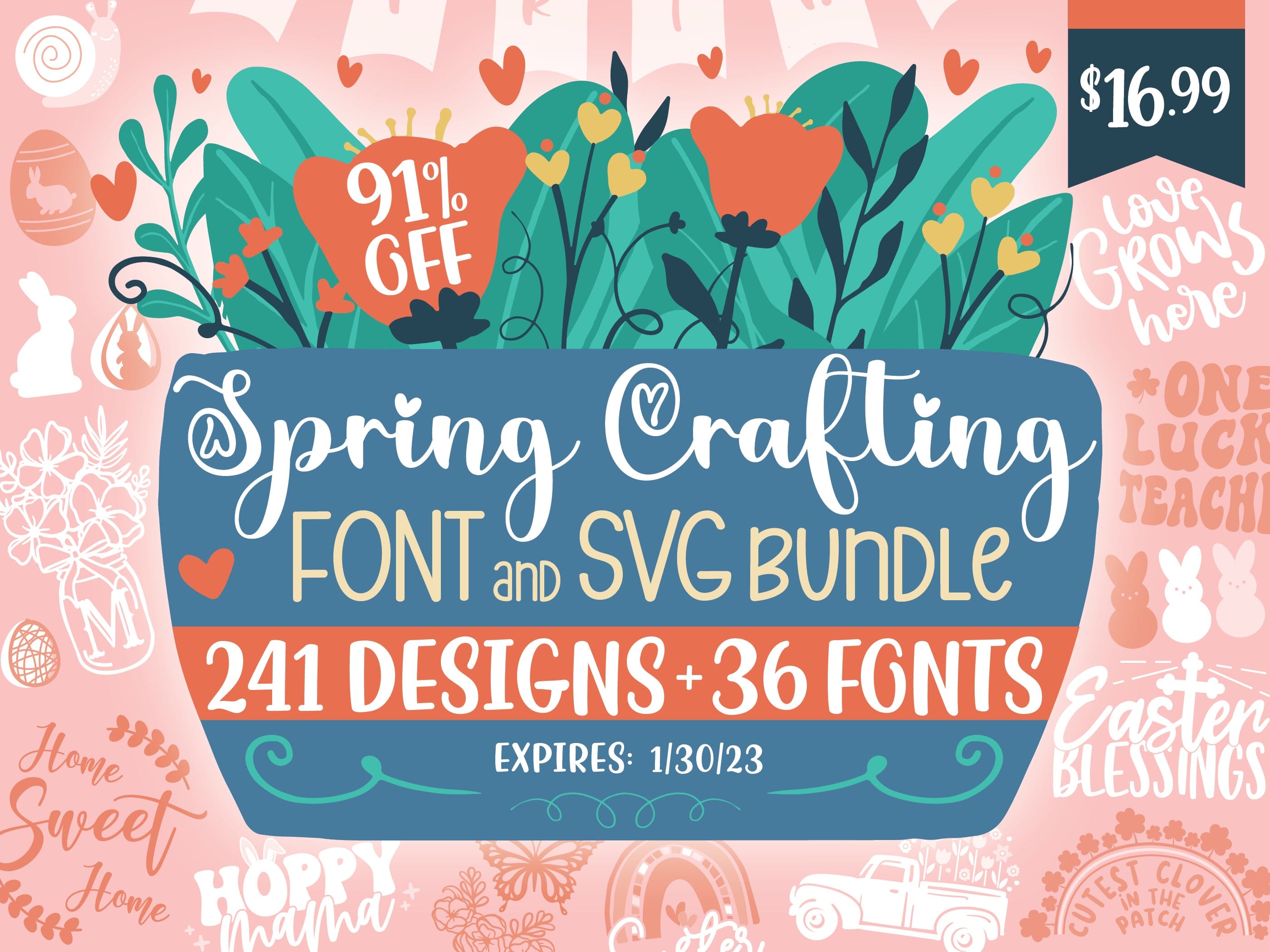 Spring Crafting SVG + Font Bundle - So Fontsy