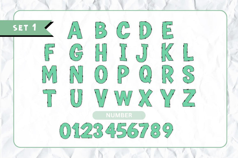 Spring Doodle Alphabet with Hand Drawn Numbers and Clipart - So Fontsy