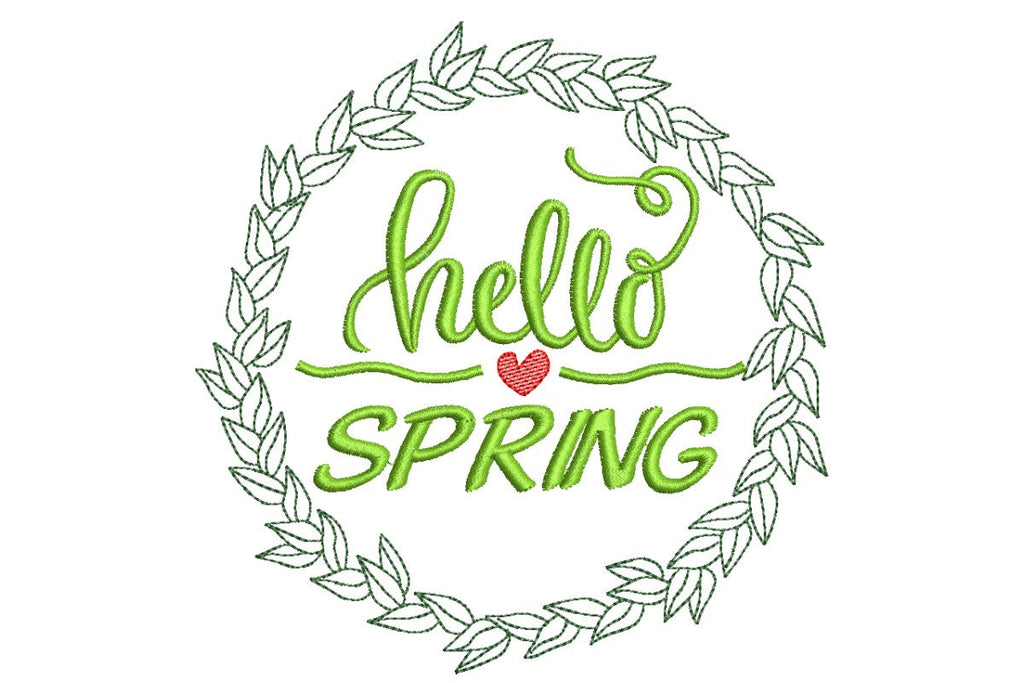 Spring Embroidery Design, Spring Wreath Embroidery Designs - So Fontsy
