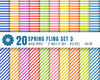 Spring Fling Digital Paper Set 3 - 20 Digital Papers in Spring Colors ...
