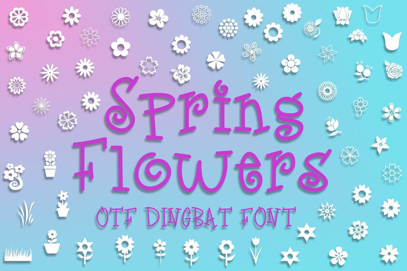 Spring Flowers Dingbat Font - So Fontsy