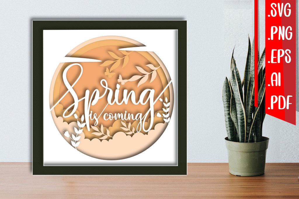 Spring Layered Papercut 2 - svg eps png ai pdf - So Fontsy