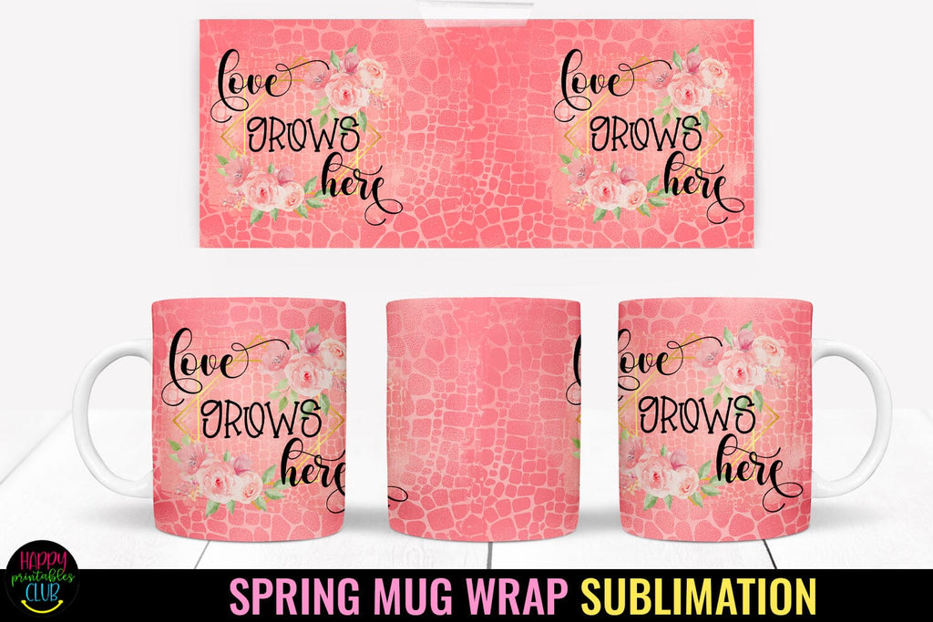 Spring Mug Wrap Sublimation I Spring Mugs PNG I Mug Wraps - So Fontsy