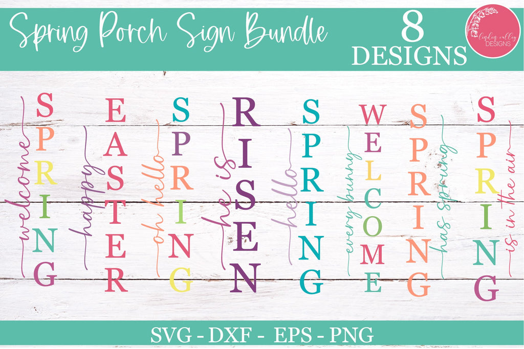 Spring Porch Sign Bundle-Spring and Easter Vertical Sign SVGs - So Fontsy