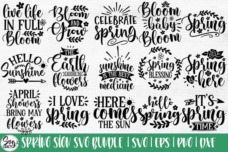 Spring sign SVG Bundle, Spring Shirt Svg for Cricut, Flower Market Svg ...
