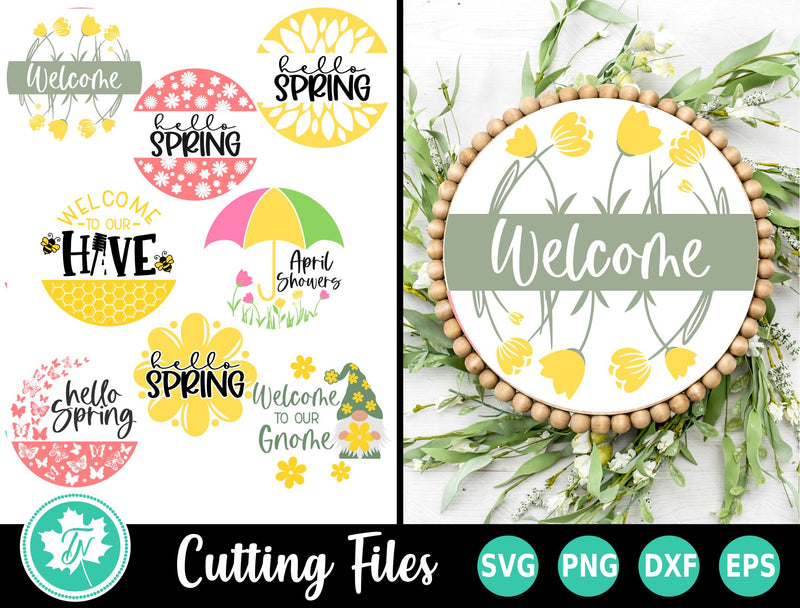 Spring SVG Bundle | Spring Door Hangers - So Fontsy
