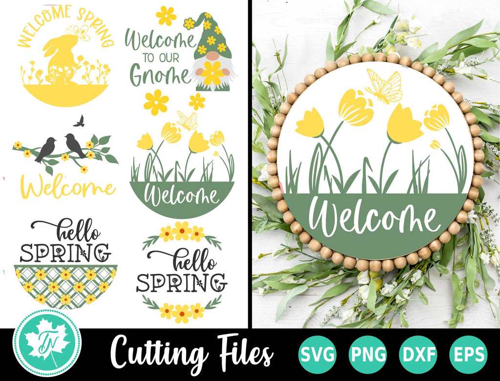 Spring SVG | Spring Door Hanger Bundle 2 - So Fontsy